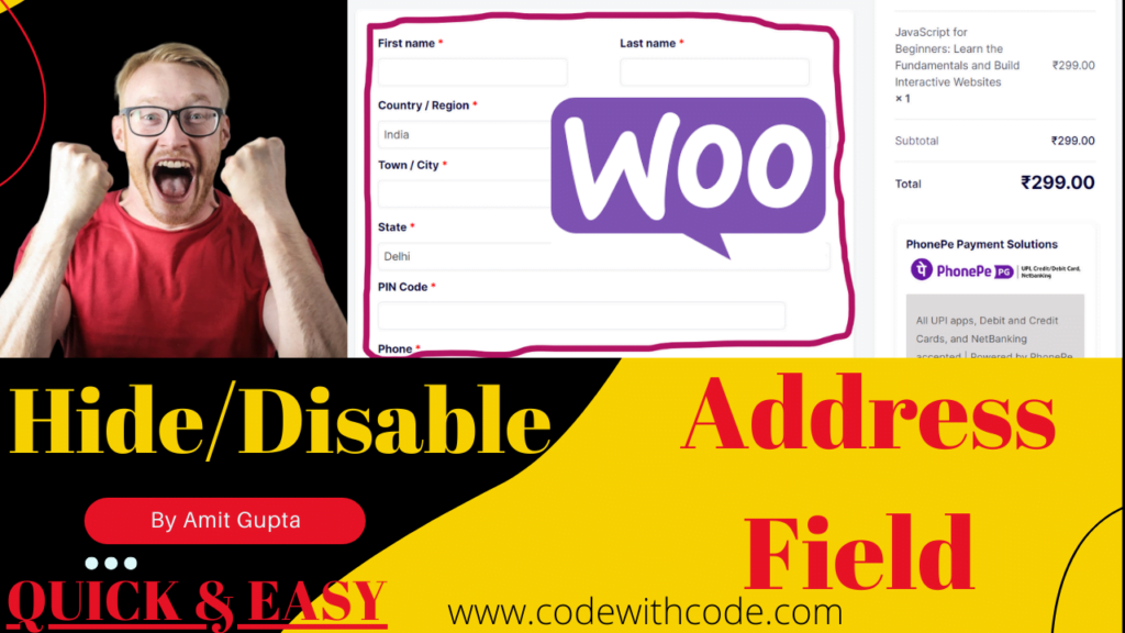 How to disable address field while checkout in wordpress - woocommerce? || Code With Code ...